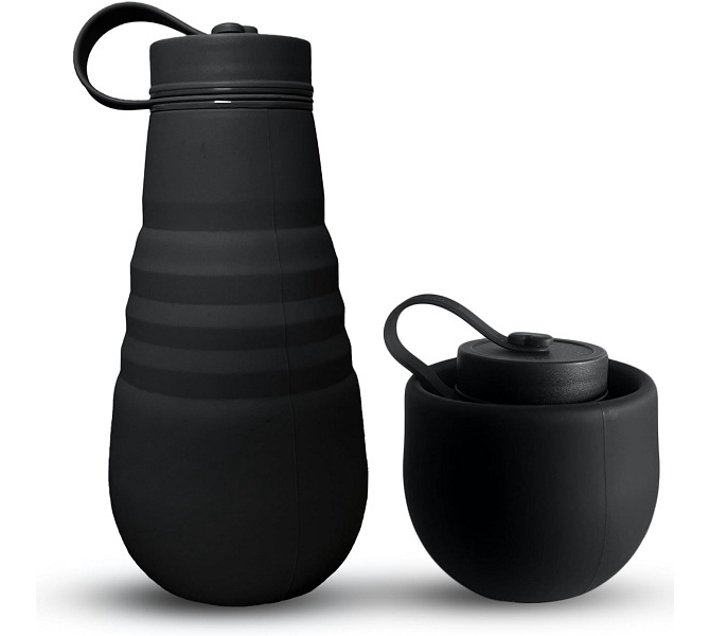 UMLILO LOGISTICS Folding 500 ml Water Bottle (Set of 1, Black) | Makro