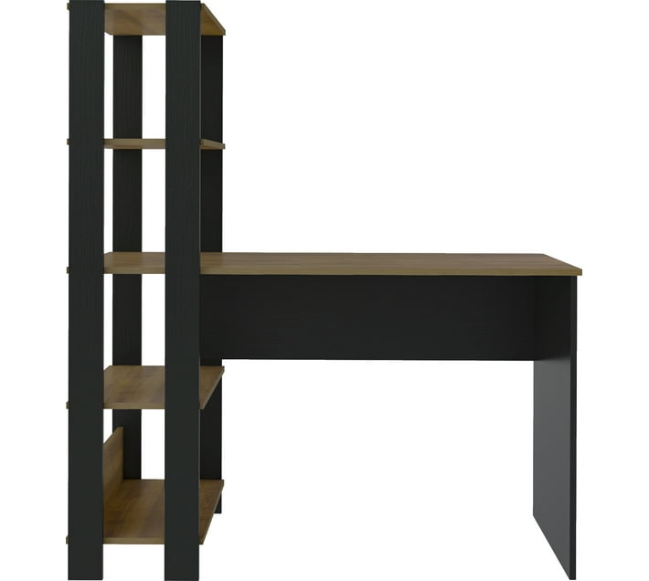 Click Furniture Match Black and Rustic Desk Engineered Wood Office ...