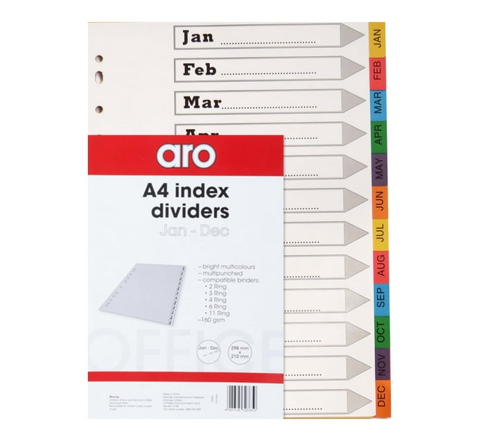 Someone’s in a Makro ARO A4 Board File Dividers Jan-Dec Assorted ...
