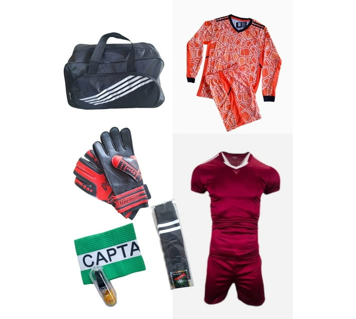 tradesia sports PRU Maroon white Football Kit () | Makro