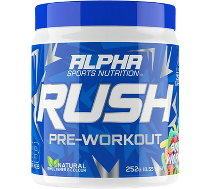 Alpha Sports Nutrition Rush Pre Workout Sour Worms Pre Workout | Makro