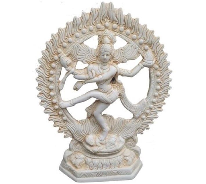 ML Shiva Nataraja Ornament Decorative Showpiece - 33 cm (Resin, White ...