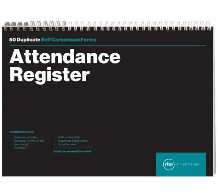 RBE T1F1376 Attendance Register Spiral Bound Book A4 (1 Sets) | Makro