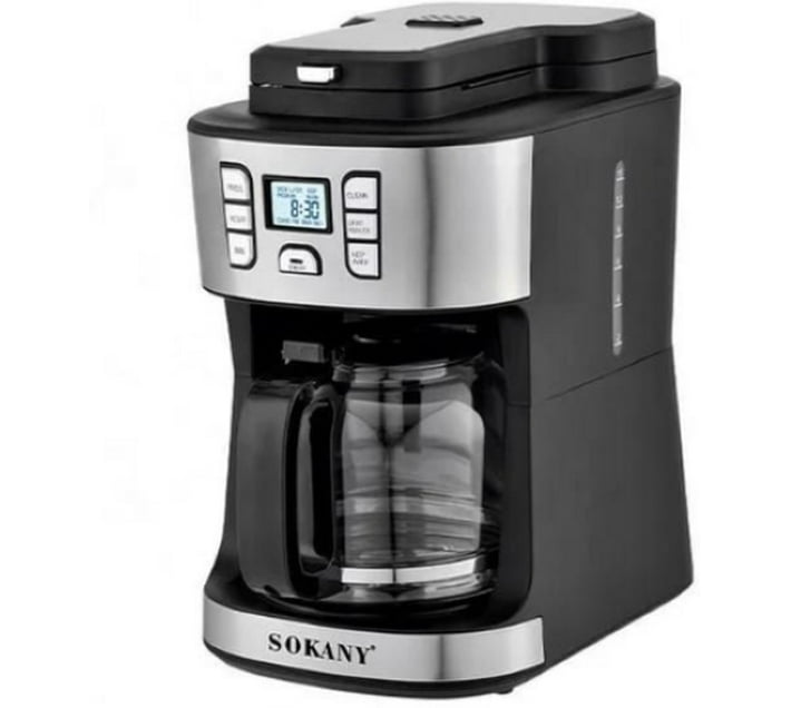 Sokany 2 In 1 Automatic Drip All In One Bean To Cup Coffee Maker Grinder Machine 6 Cup Coffee ...