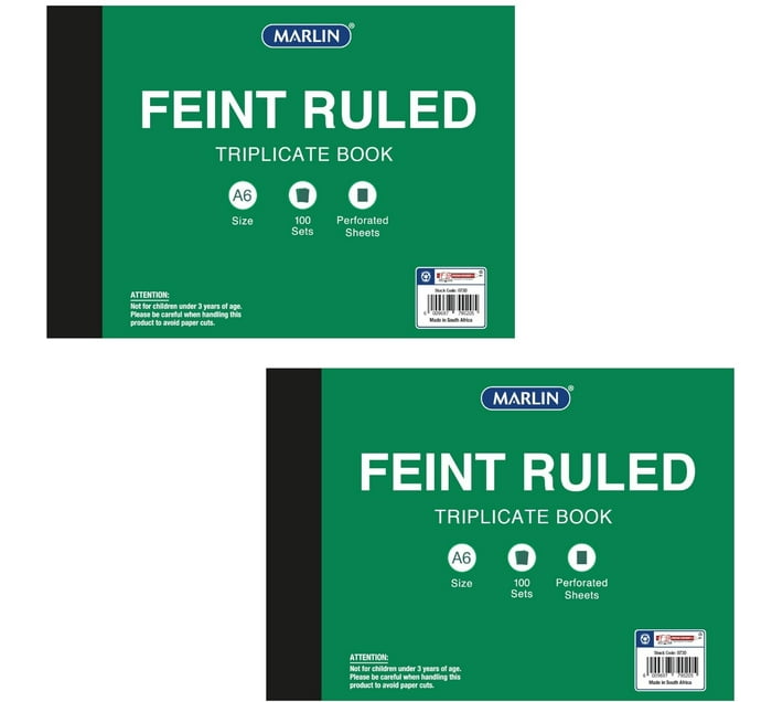 Buy Marlin Triplicate Books A6 Triplicate Books Feint (Green) in Bulk ...