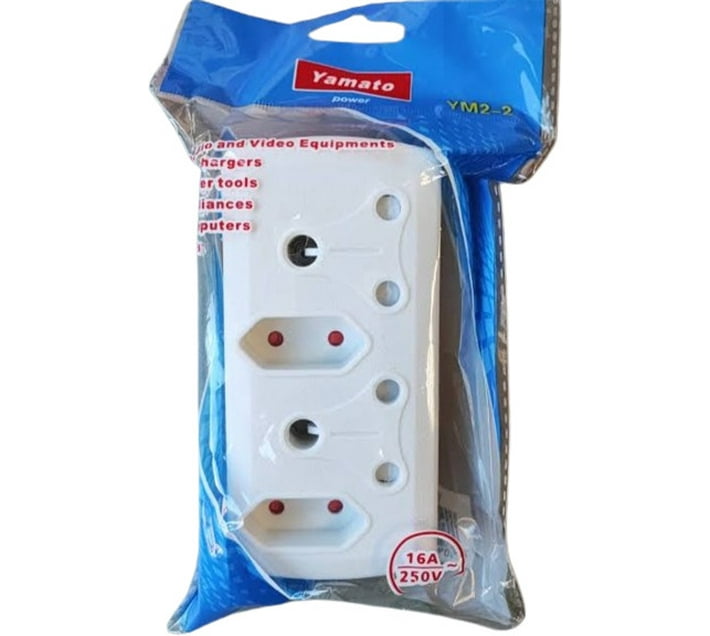 Yamato 4-multi Three Pin Plug (White) | Makro
