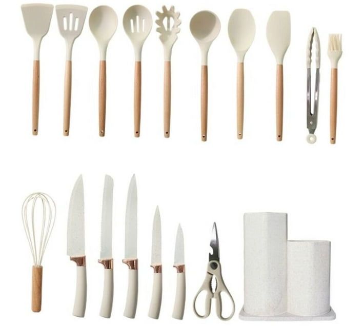 Generic 18 Kitchen Utensil Set -Utensil Holder Silicone Cooking Spoon ...