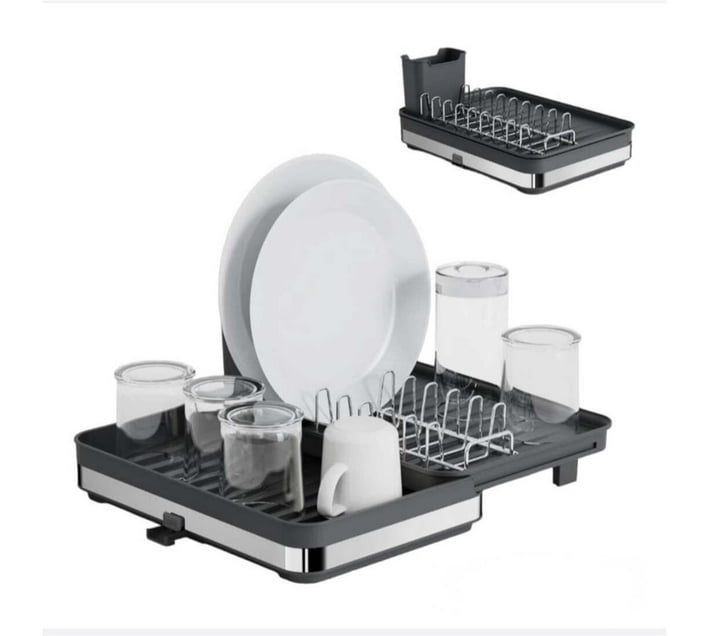 DXC1263 Steel Dish Drainer Kitchen Rack (Black) | Makro