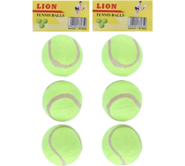 Lion Brilliant Tennis Ball - Size: 6 (Pack of 3, Green) | Makro