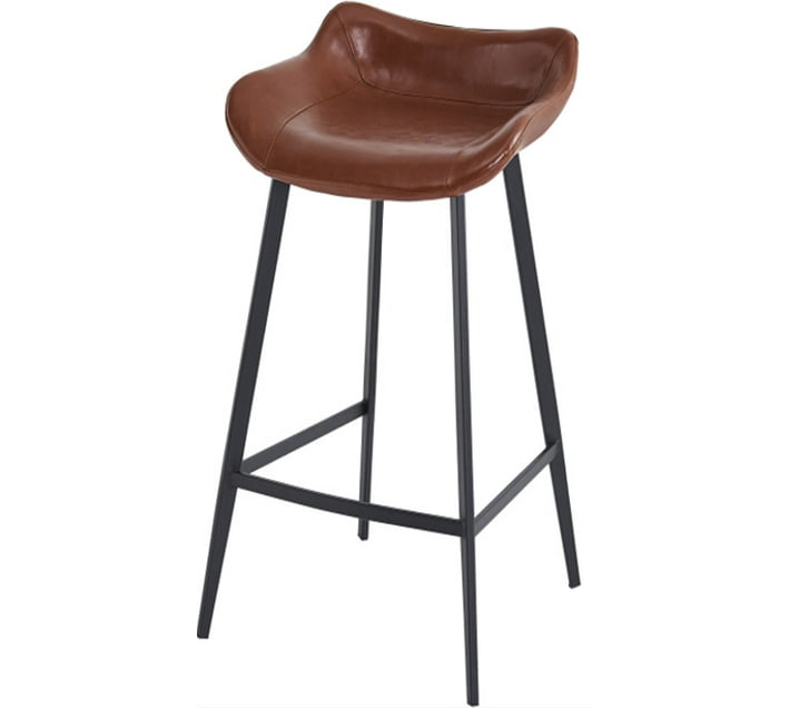 Jost Leatherette Bar Stool (Finish Colour - Brown, DIY(Do-It-Yourself ...