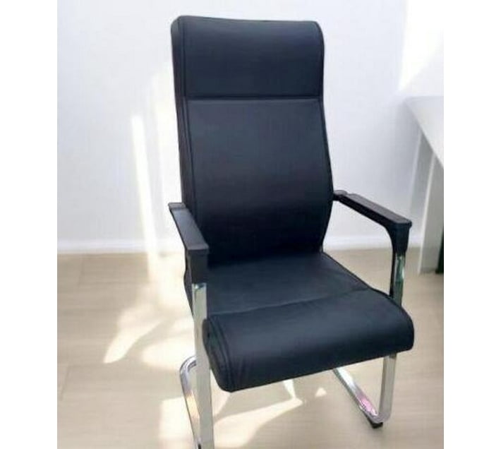 deli Black leather office chair Office Visitor Chair (black, DIY(Do-It ...