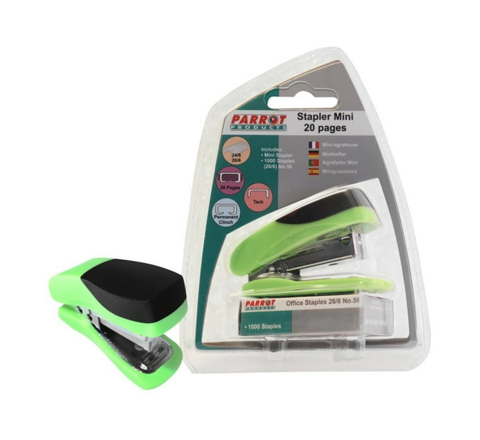 Someone’s in a Makro Parrot Stapler+Mini Staples Green Mood