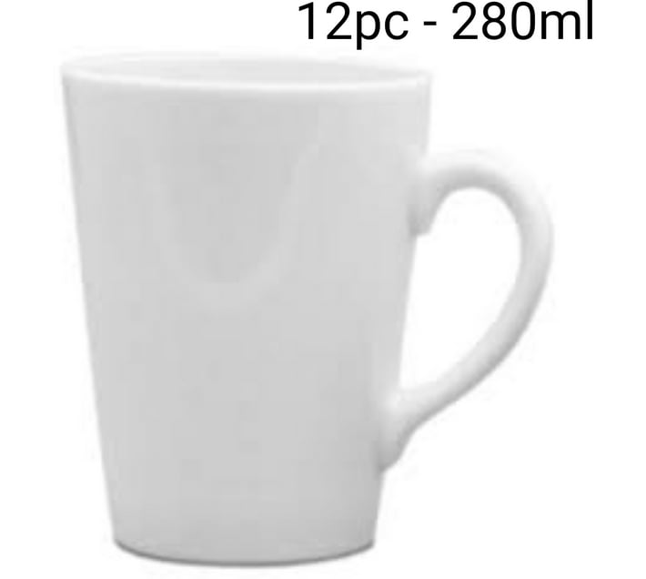 Crockery Centre Euro-280ml-12 Porcelain Coffee Mug (280 ml, Pack of 12 ...