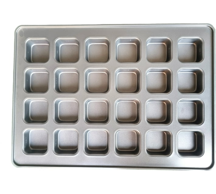 Maruti Groups Non-Stick 24-Cavity Square Pan / Tray Steel Baking Tools ...