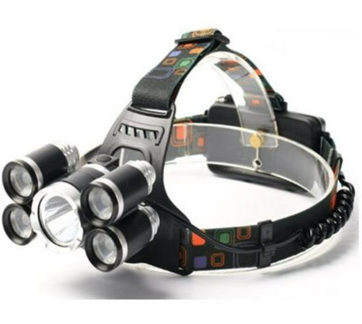 Generic Five Light Source Zoom Headlamp LED Head Light (Black, Pack of ...