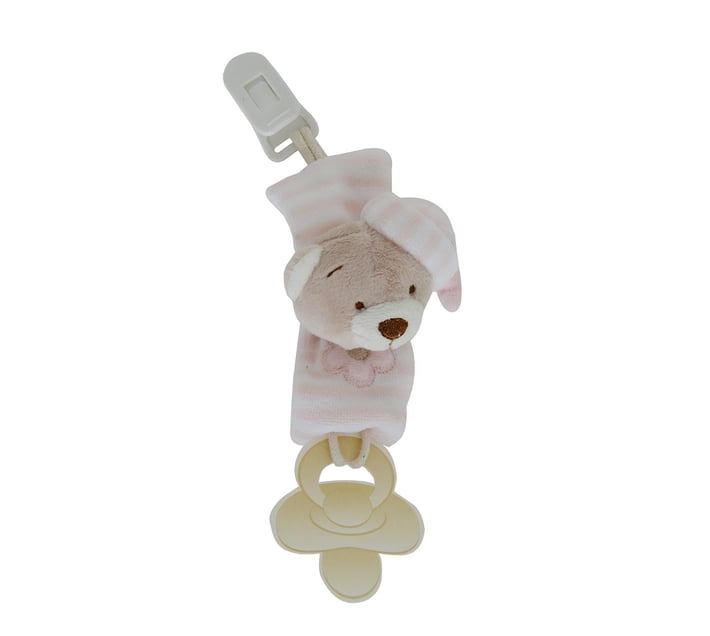 Snuggletime Classical Plush Bear Pacifier Clip - Beige | Makro