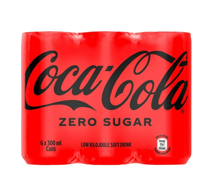 Coca Cola Zero Soft Drink Cans 6 X 300ml Makro