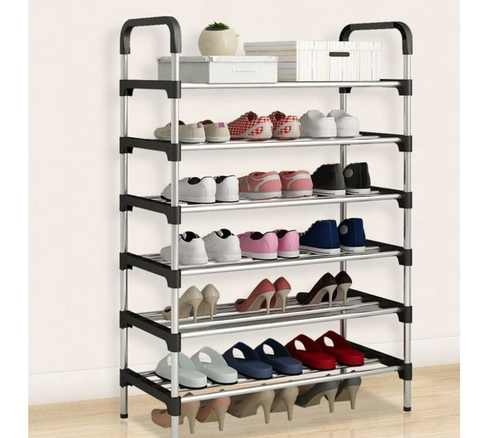 AK Plastic Shoe Rack (Silver, 6 Shelves) | Makro