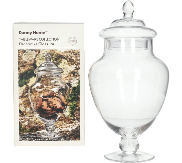Danny Home Glass Cookie Jar - 2.6 l (White) | Makro
