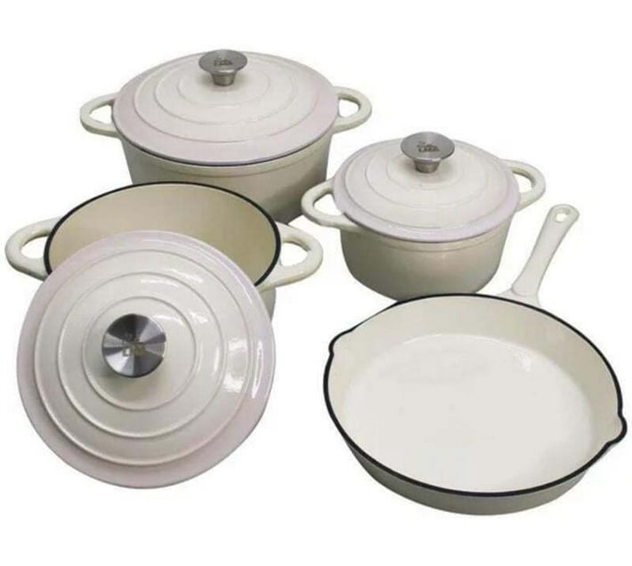 Buy Enamel NA Non-Stick Coated Cast Iron Cookware Set (7 - Piece) in ...