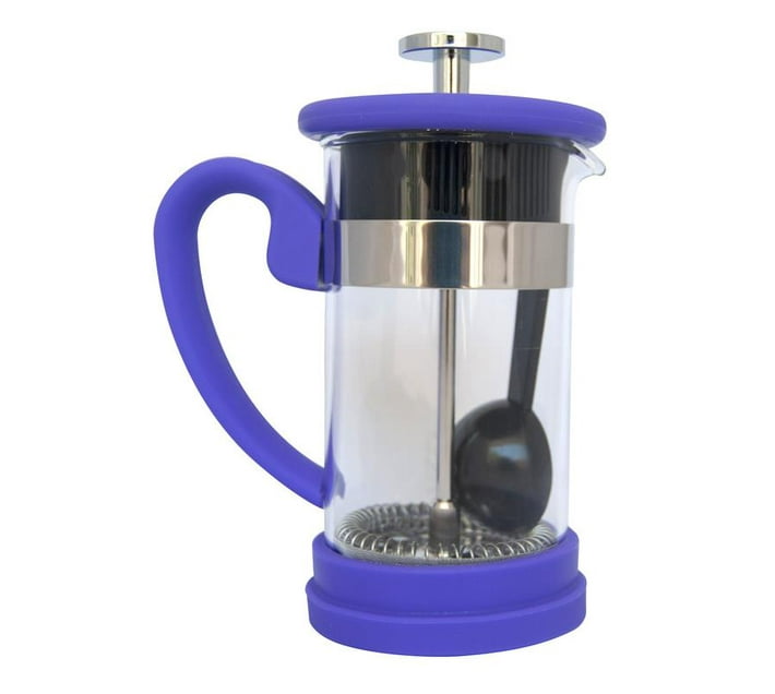 350ml colourful coffee plunger with spoon-purple | Makro