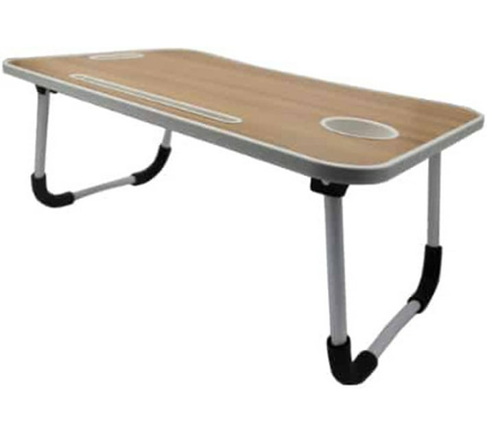 Foldable Oak Finish Laptop Table Wood Portable Laptop Table (Finish ...