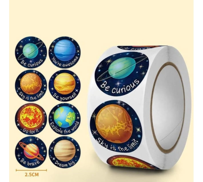 Miss Bliss Imports 2.5 cm Planet Reward School Stickers Teacher Pupil ...
