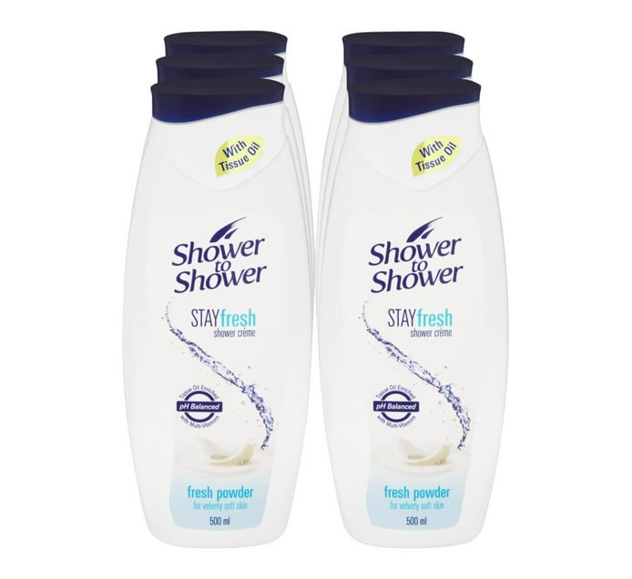 Buy Shower To Shower Body Wash Fresh Powder (6 x 500ml) in Bulk | Makro ...