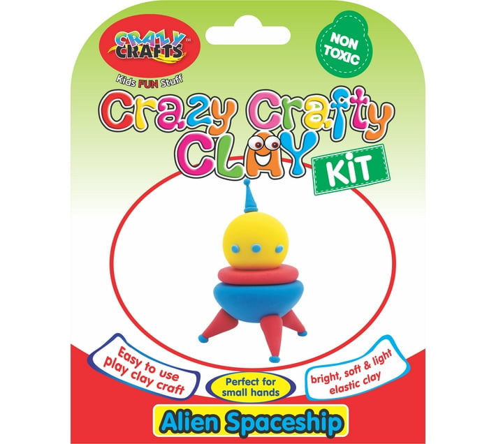 CRAZY CRAFTS Crafty Clay Kit Alien Spaceship Clay Art & Moulding Art ...