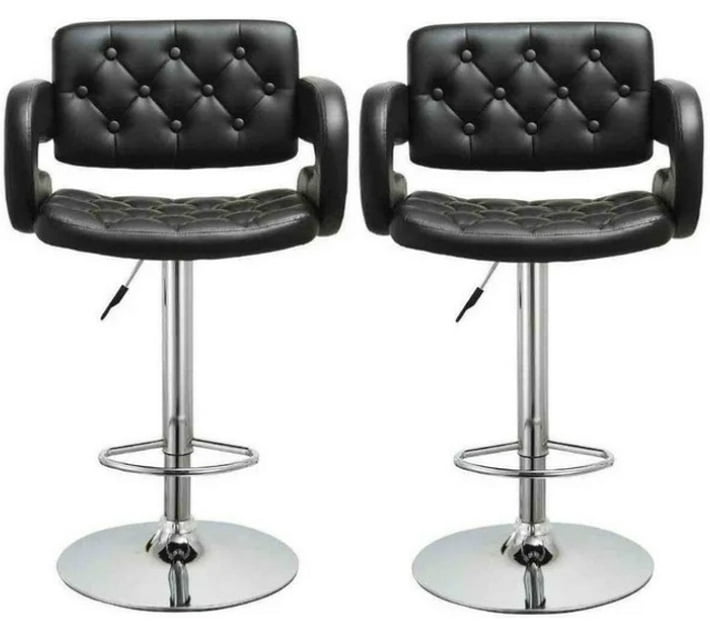 REX M Leatherette Bar Chair (Finish Colour - Black, DIY(Do-It-Yourself ...