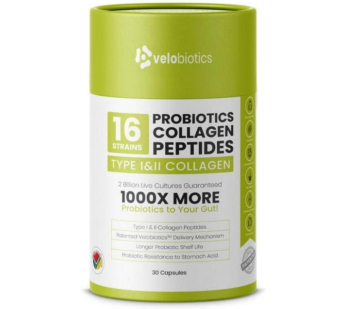 Velobiotics Probiotics Collagen Peptides (30 Capsules) | Makro