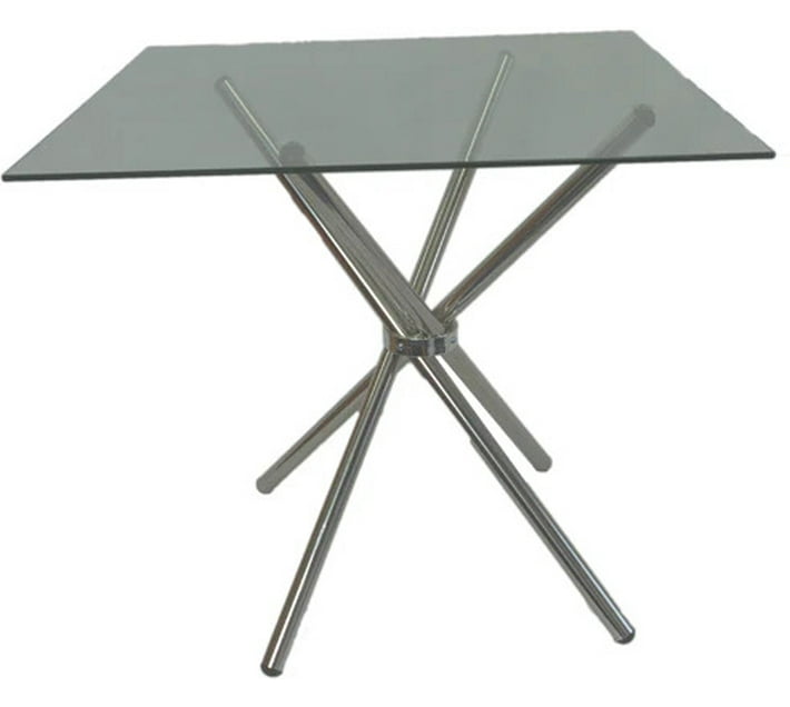 Buy Glass Table 23456 Patio Dining Table (Finish Colour - Silver, Clear ...