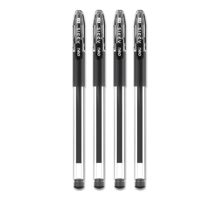 DELI Arris Ball Point Pen 0.7mm - Black - Set of 4 - Q55-BK | Makro