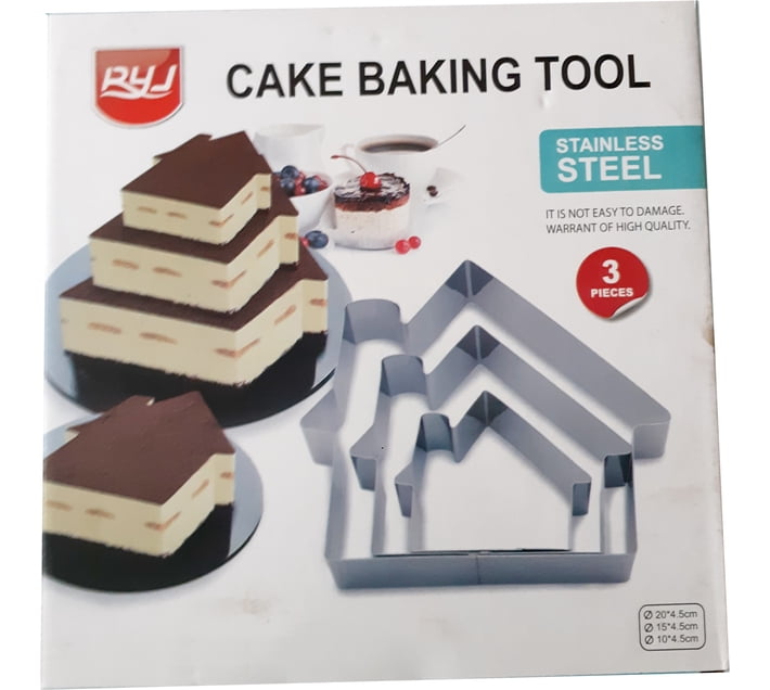 Maruti Groups 3pc House Cake Pan Set (Cookie Cutter) 10cm, 15cm, 20cm ...