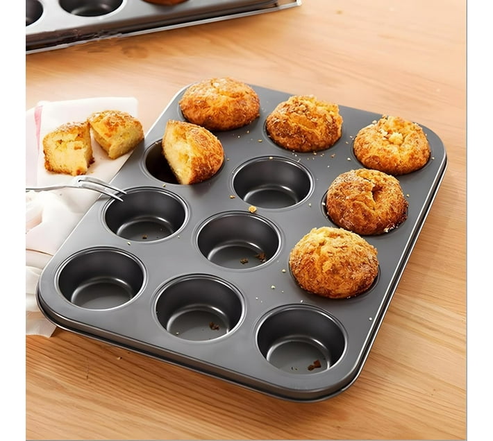 HomewareOnline 12-cup Muffin Pan - Carbon Steel Cupcake/Muffin Mould 12 ...