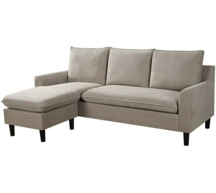 AK Marvis Reversible L Shape Sofa Polyester 3 Seater Sofa (Finish ...
