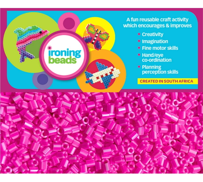 Ironing Beads - Packet of 800 Pink Dark And White Striped Beads ...