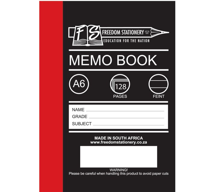 Freedom 128 Pages Memo Books - Hard Covers A6 Memo Book Feint (Black ...