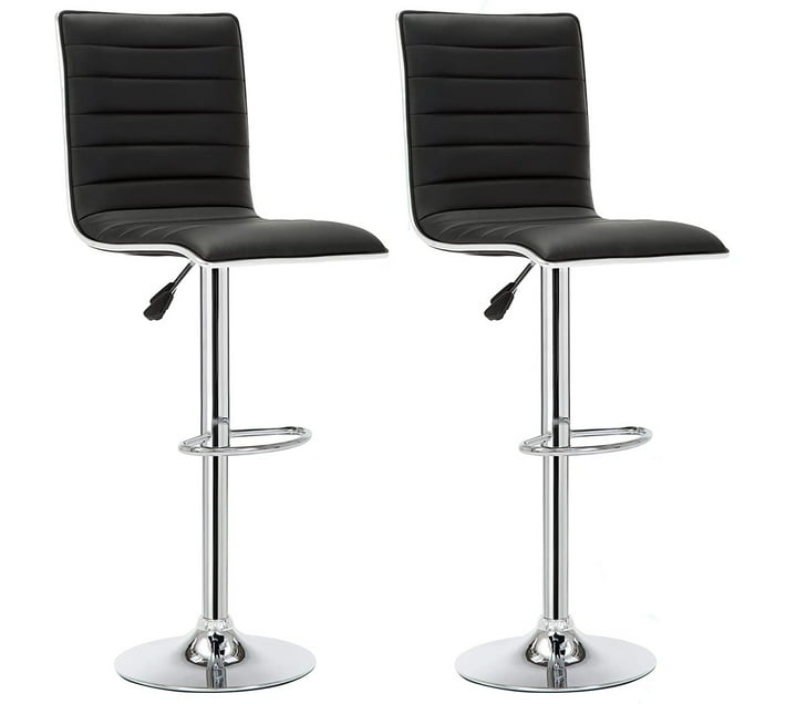 Buy SMTE Modern Bar Stools Metal Bar Stool (Finish Colour - Black, DIY ...