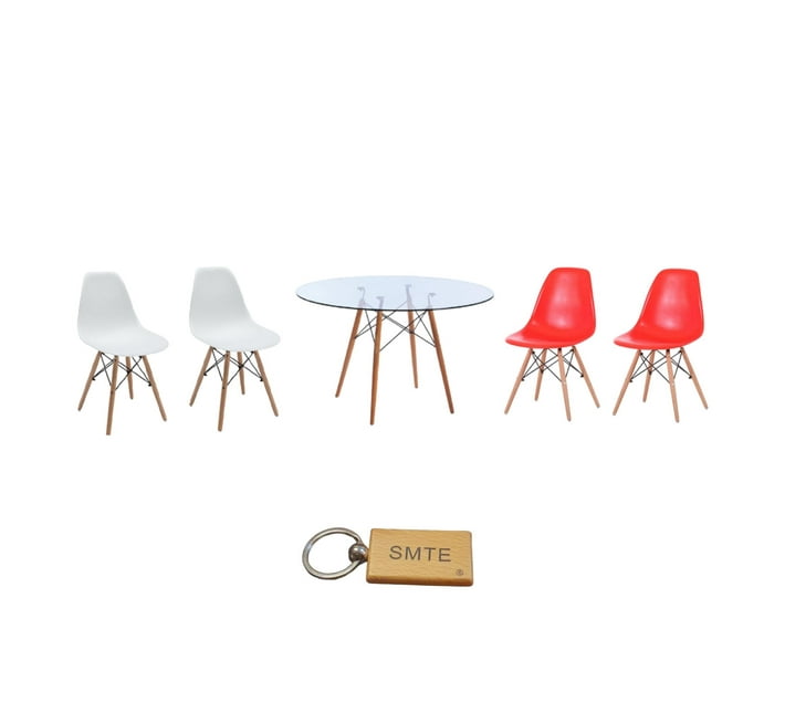 Someones In A Makro 5 Piece Glass Table And Black Wooden Leg Chairs