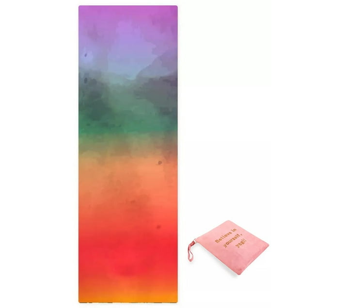 IS New Natural Rubber Suede Fabric Yoga Mat Yoga Kit () | Makro