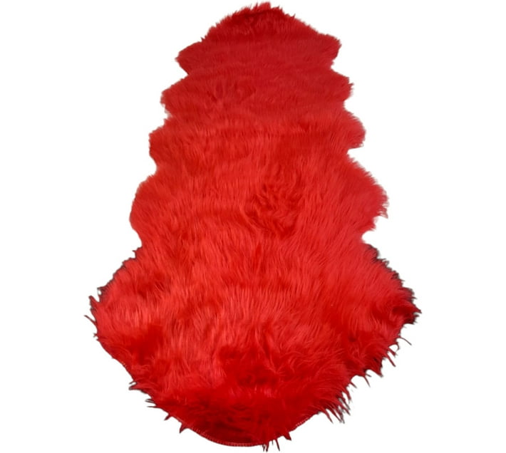 SMTE Red Polyester Area Rug (60 cm, X 180 cm, Abstract) | Makro