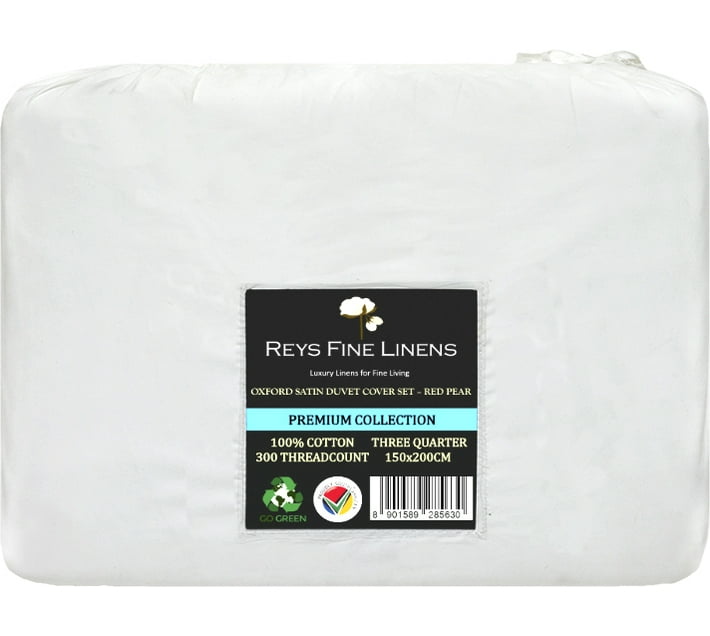 Rey's Fine Linen Three Quarter Cotton, Satin Duvet Cover (White, Maroon ...