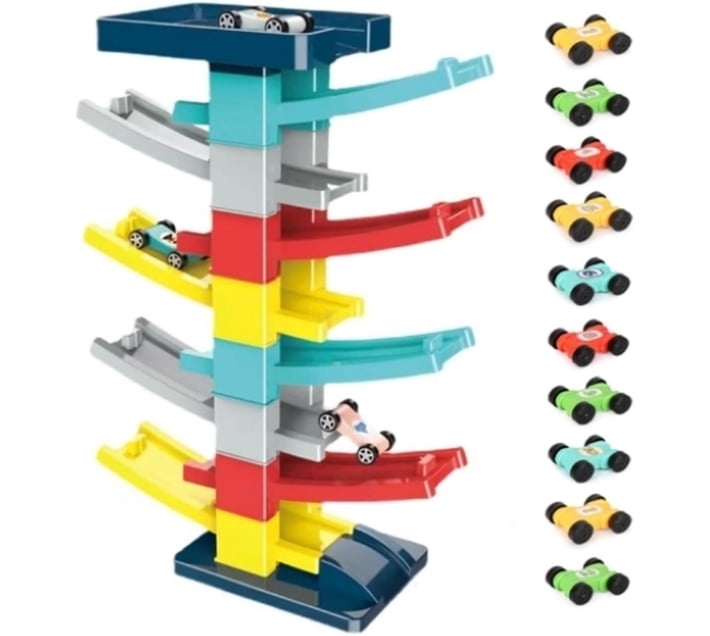 Phronex 9 Layer Educational Click Clack Racing Tracks, 8 Tracks & 10 ...