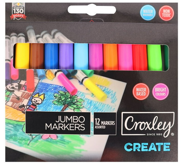Croxley Jumbo Round Shaped Colour Pencil (Set of 12, Multicolour) | Makro