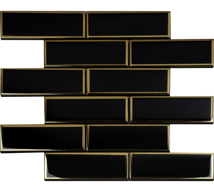Earthstone 37-MOS-MET6-BLK Glossy Modern (Decorative Tile) | Makro