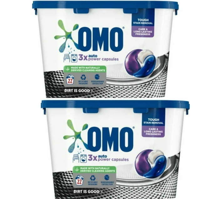 Buy Omo 3 IN 1 Power Washing Capsules Detergent Bar (1.2 kg, Pack of 22 ...