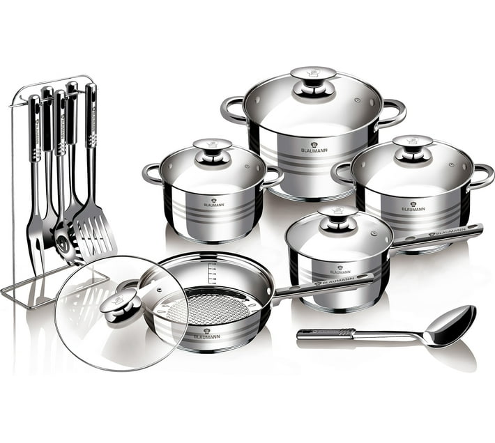 Blaumann BL-3133 Non-Stick Coated Stainless Steel Cookware Set (17 ...