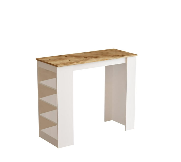 Someone’s in a Makro Yurupa Bar Kitchen Table with Side Storage Shelves ...