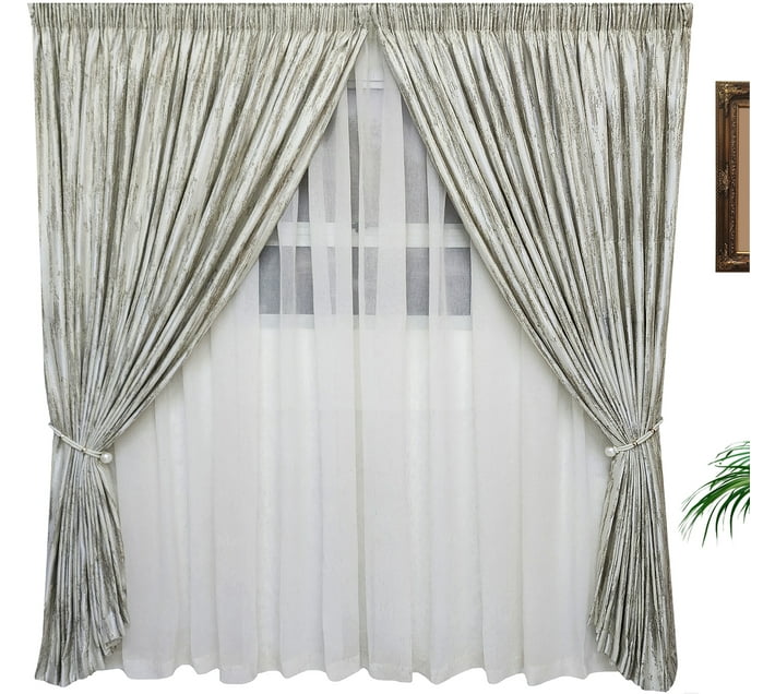 Matoc Designs 218 cm (7 ft) Blends Room Darkening Curtain (Abstract ...